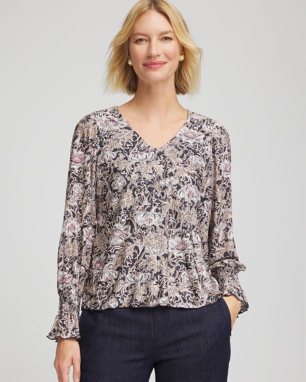 Bloom Crinkle Bodre Top | Chico's